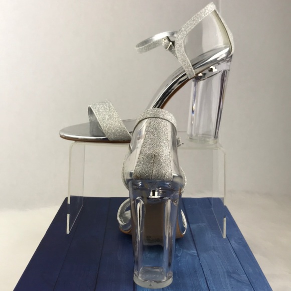 Forever 21 | Shoes | Womens Glitter Clear Round High Heel Dress Sandal ...